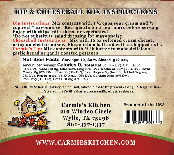 Roasted Garlic Dip Mix - The Dulcimer Shoppe