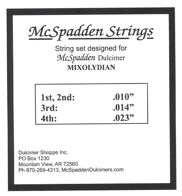 Mixolydian Set of Strings Key of D Loop End - The Dulcimer Shoppe